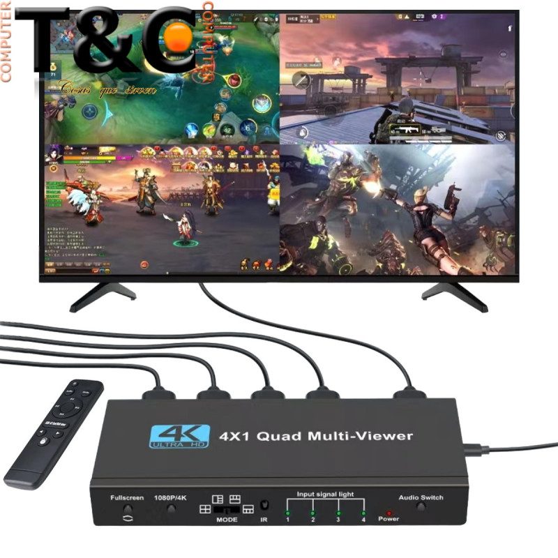 Quad Multi-visor Hdtv 4k 4in X 1 Out Hdtv